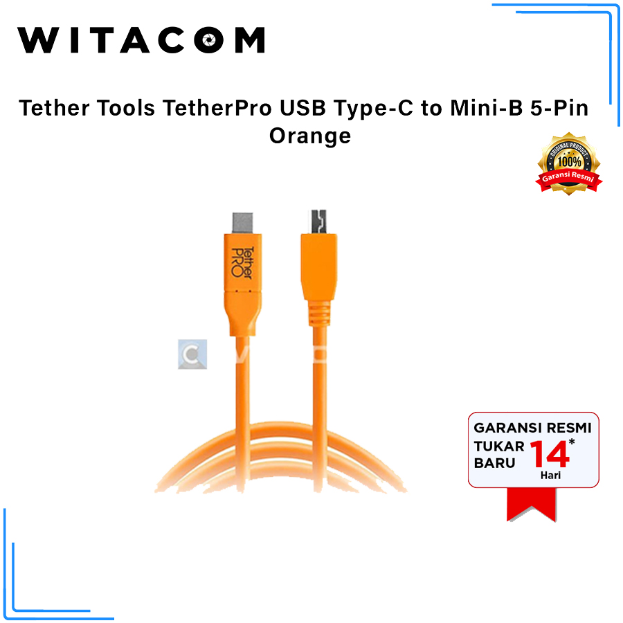 Tether Tools TetherPro USB Type-C to Mini-B 5-Pin – Orange – Witacom